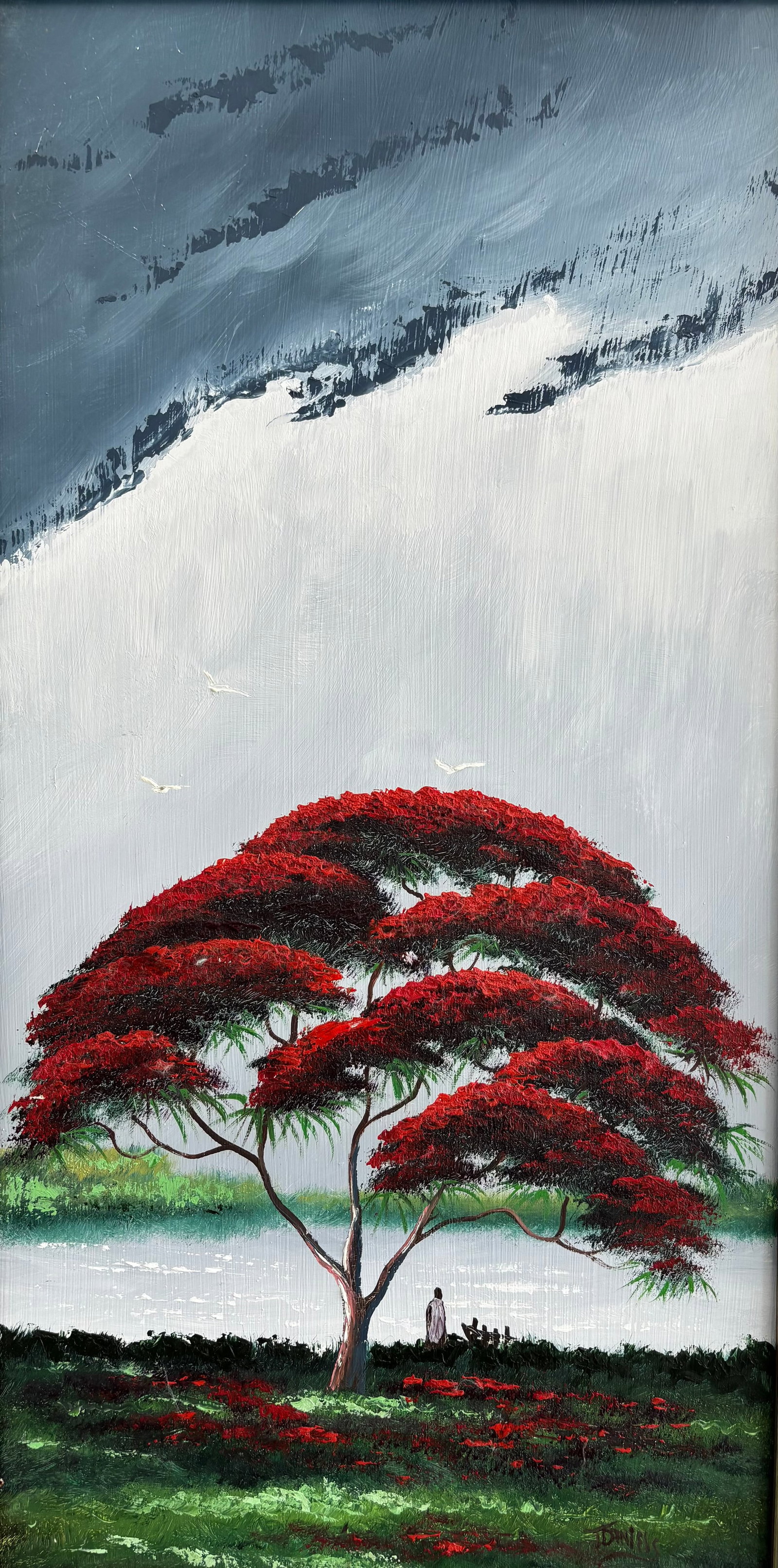 Johnny Daniels, "dark Skies Over Red Tree" Florida Highwaymen Masonite ...