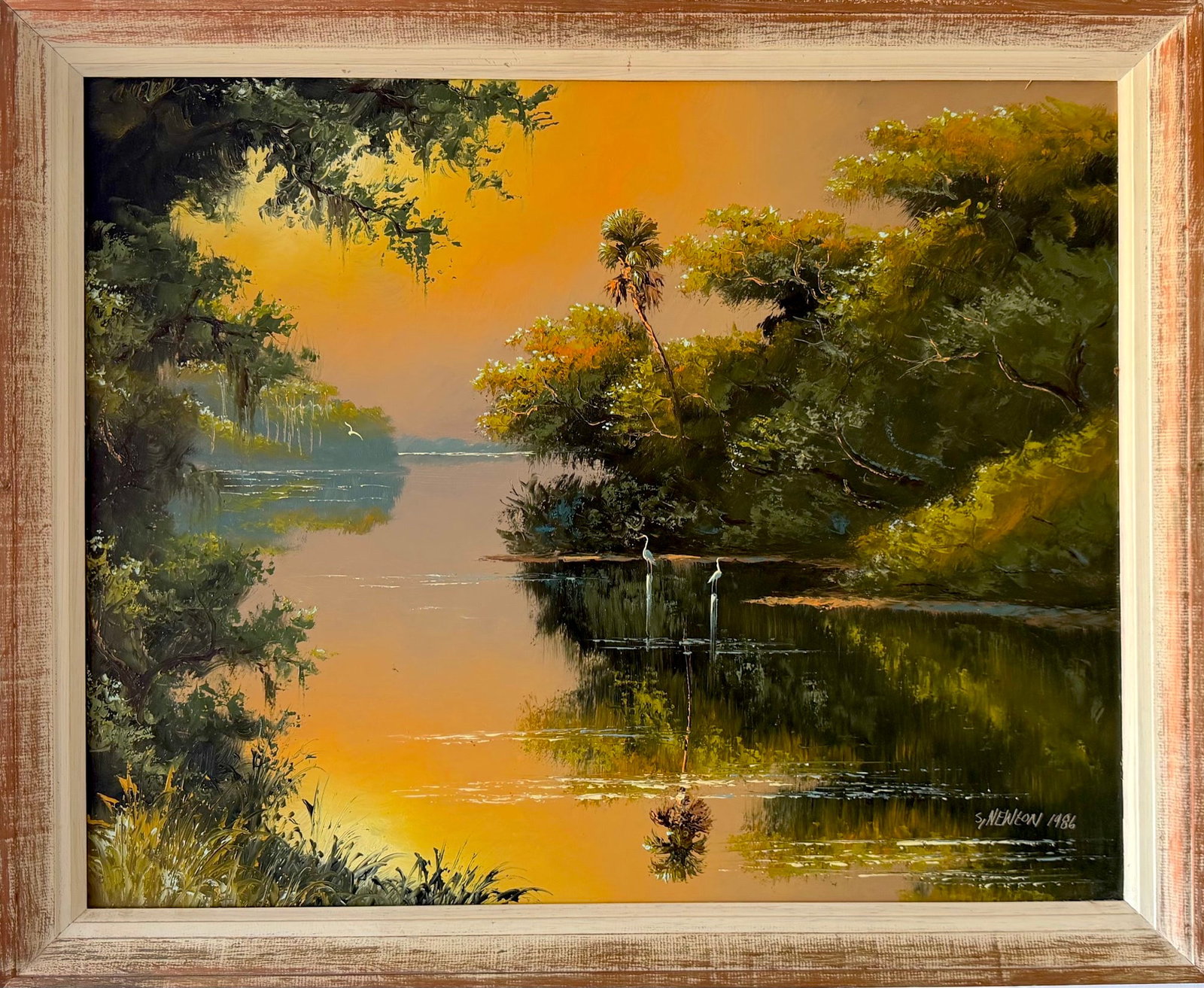 Sam Newton, Florida Highwaymen Painting, 24x30, Tangerine Silence Auction
