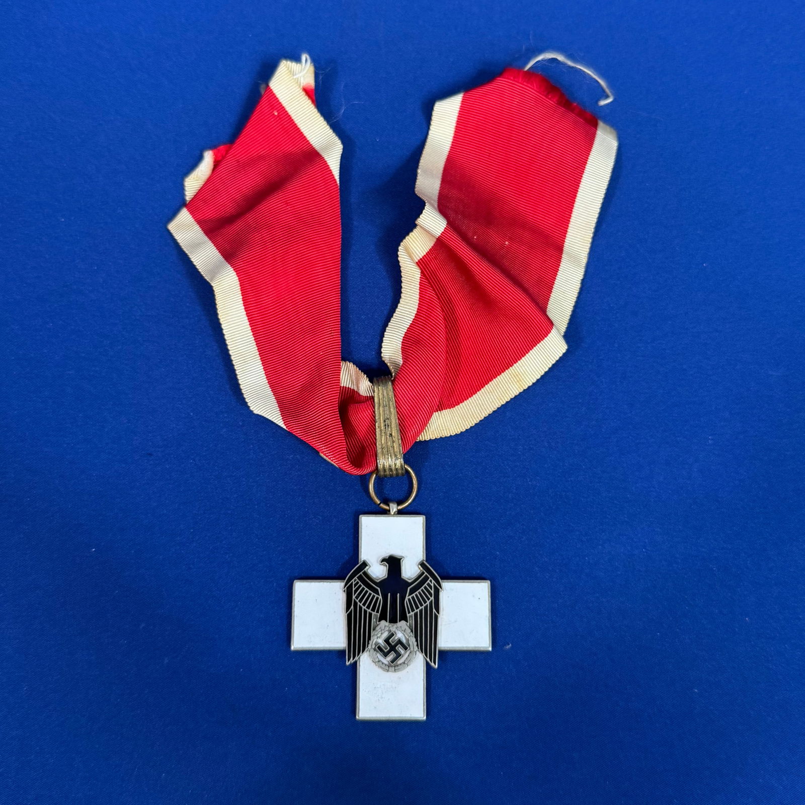 Ww2 German 1st Class Social Welfare Medal Neck Ribbon Auction