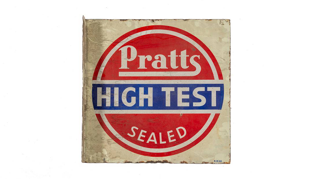 Pratts High Test Sealed Enamel Sign Auction