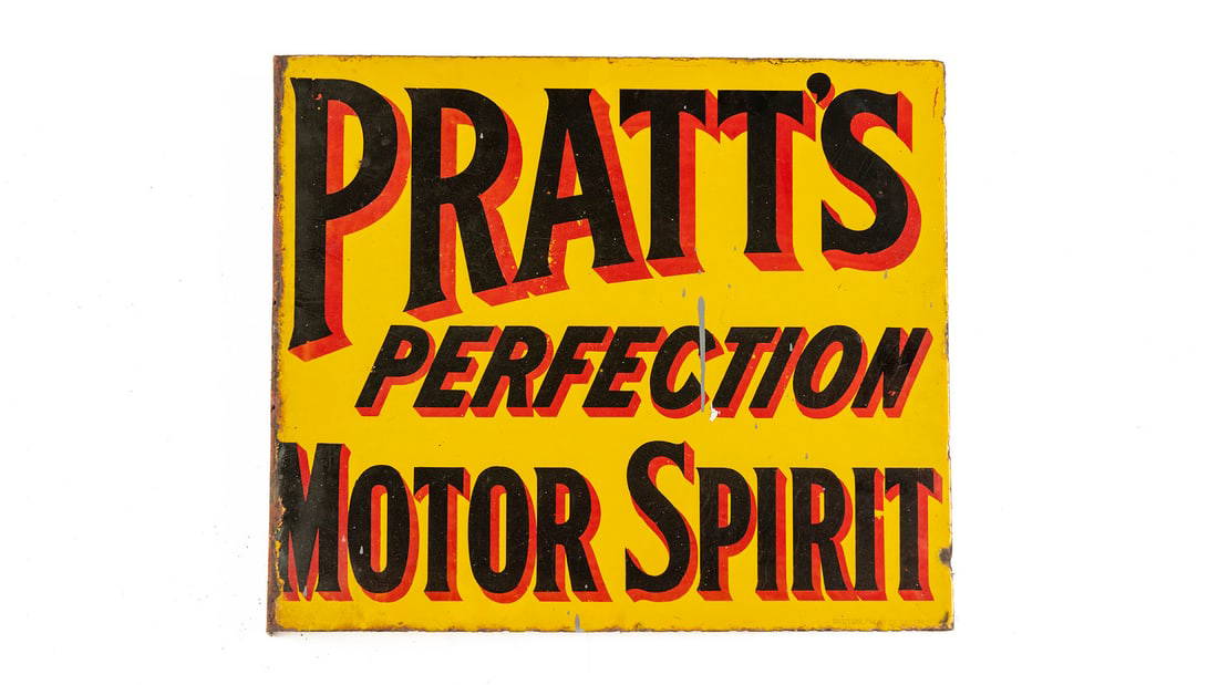Pratts Perfection Motorspirit Enamel Sign Auction