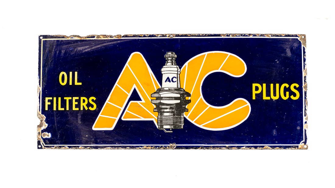 Ac Oil Filters Plugs Enamel Sign Auction