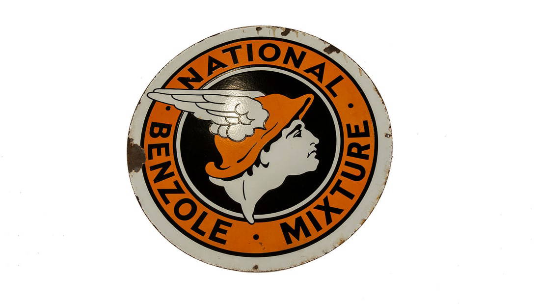 National Benzole Mixture Enamel Sign Auction
