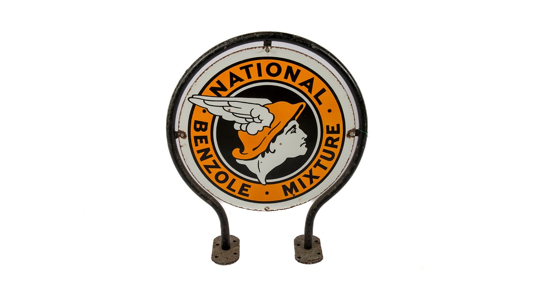 National Benzole Mixture Enamel Sign Auction