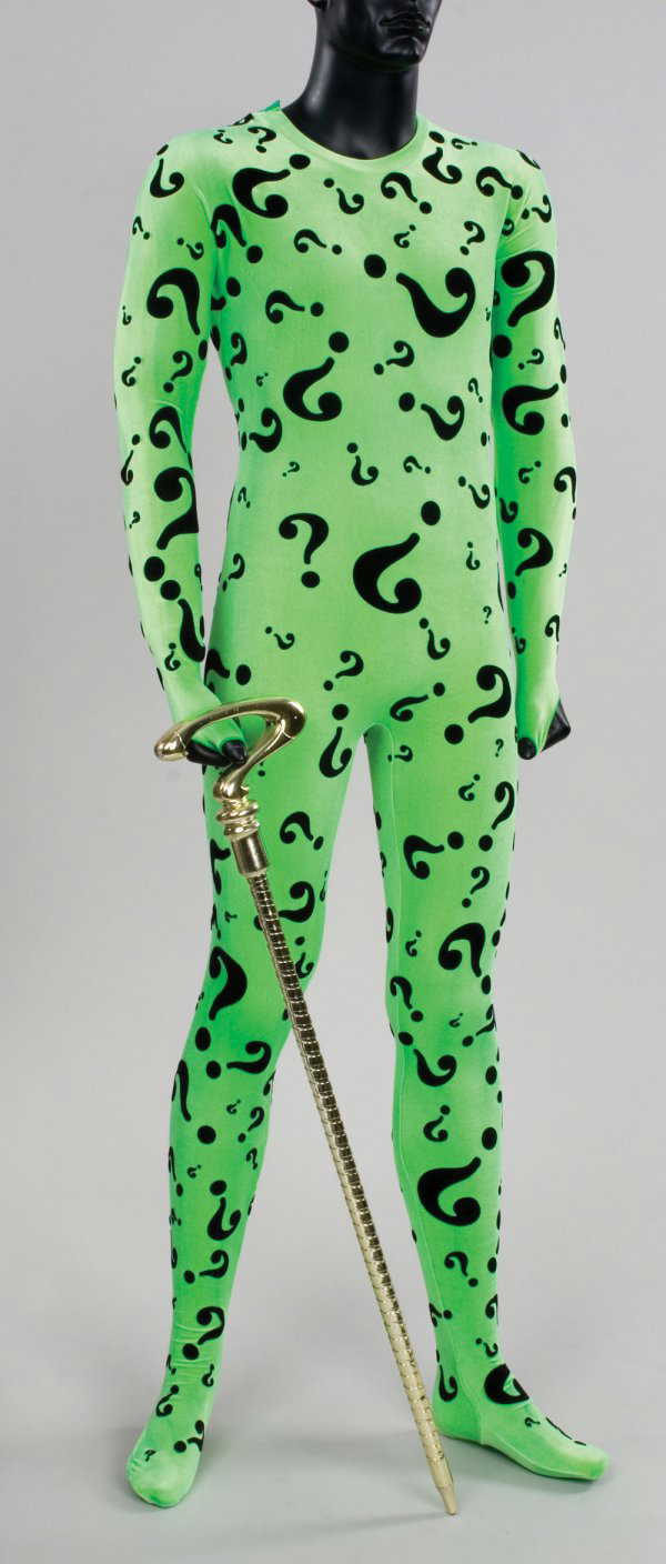 Jim Carrey Riddler unitard & stunt cane Batman Forever