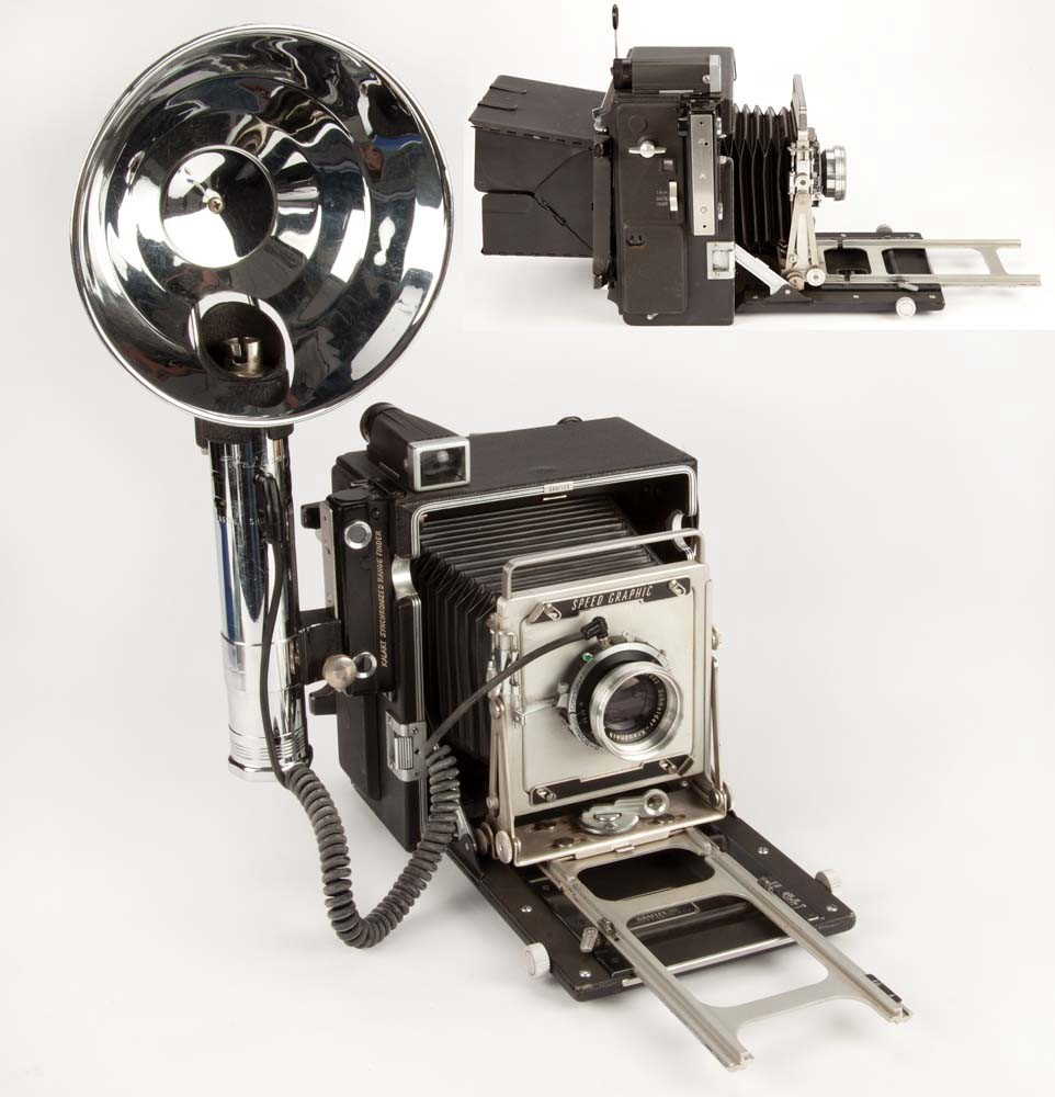 4 x 5 Graflex "Speed Graphic" camera and accessories