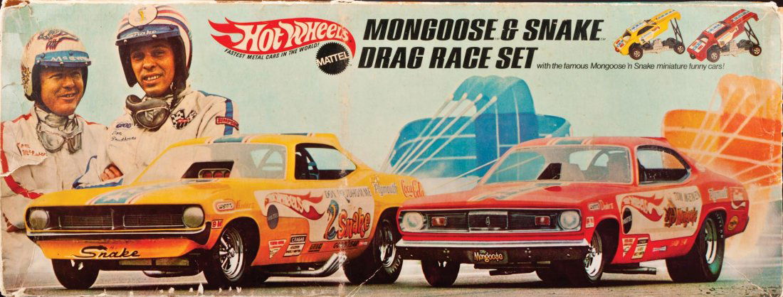 For Auction: 365: HOT WHEELS MONGOOSE & SNAKE DRAG RACE SET IN BOX ...
