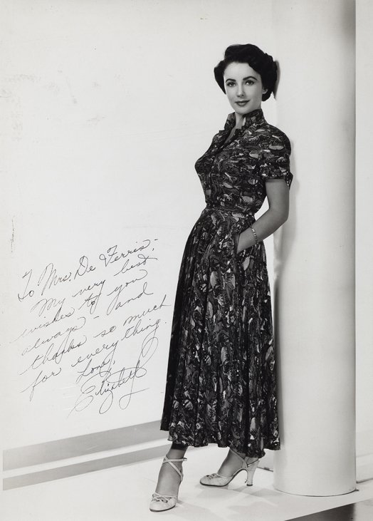 Elizabeth Taylor (2) vintage inscribed and signed