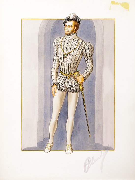 Walter Plunkett (3) original costume sketches from
