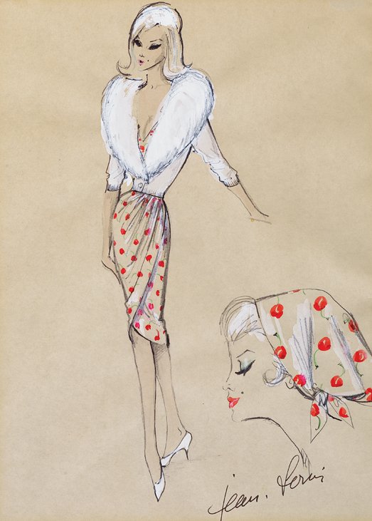For Auction: Jean Louis original costume sketch of Marilyn Monroe as ...