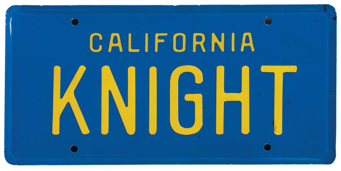 “KITT” license plate from Knight Rider.