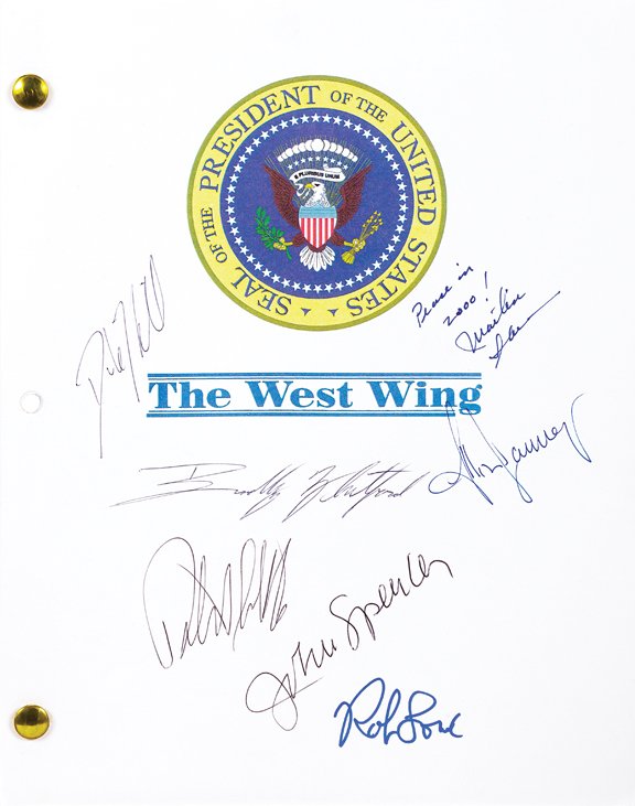 The West Wing cast signed script.