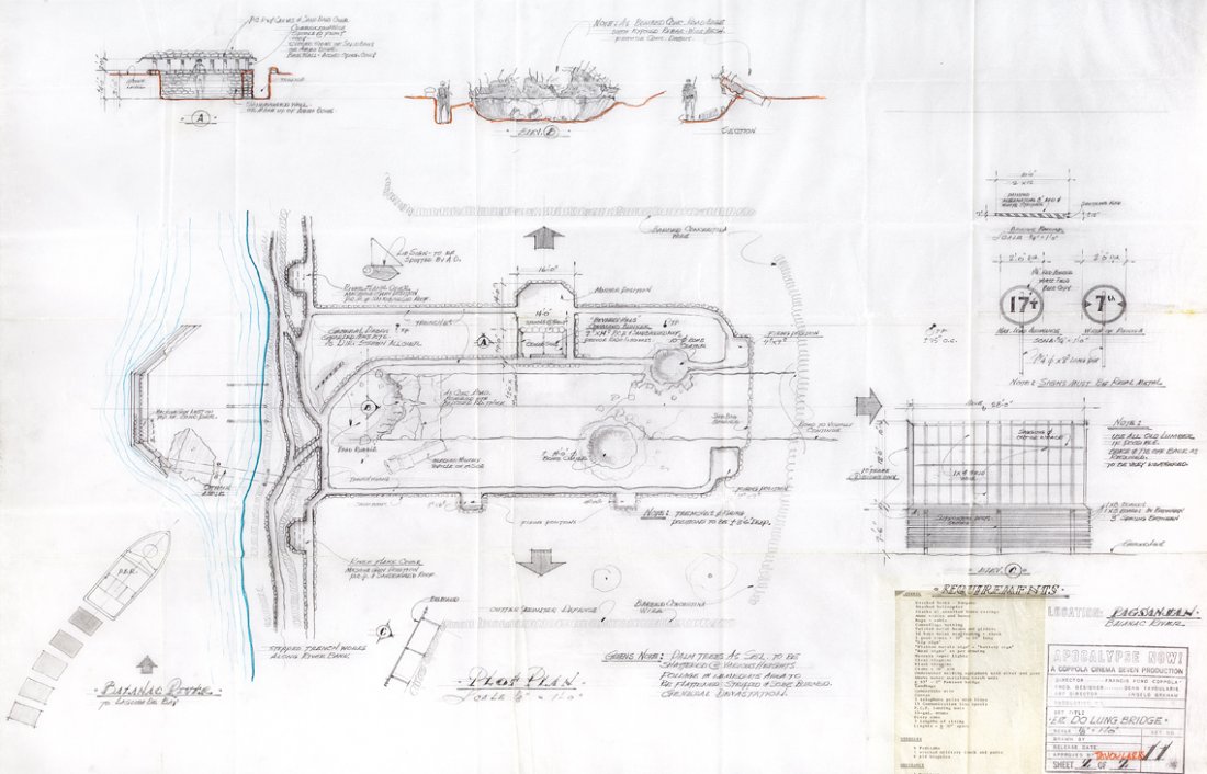 Apocalypse Now “Do Lung Bridge” technical set drawings