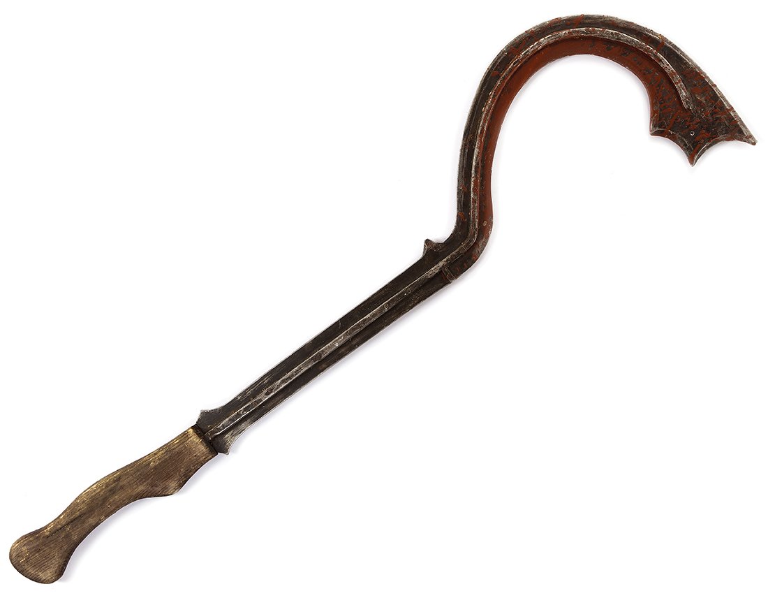Ukafa barbarian bloodstained sickle sword.