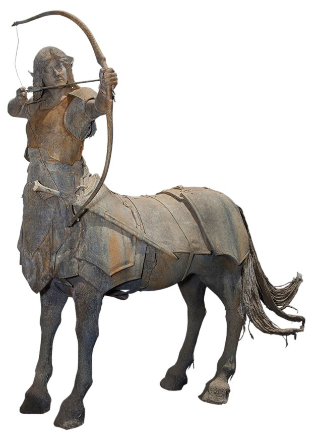 Frozen female Centaur Archer statue.