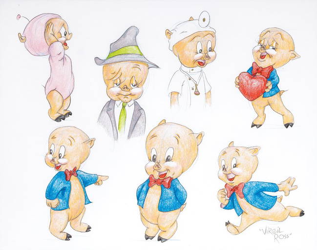 Original “Porky Pig” drawing signed by (#0243) on Dec 18, 2014 ...