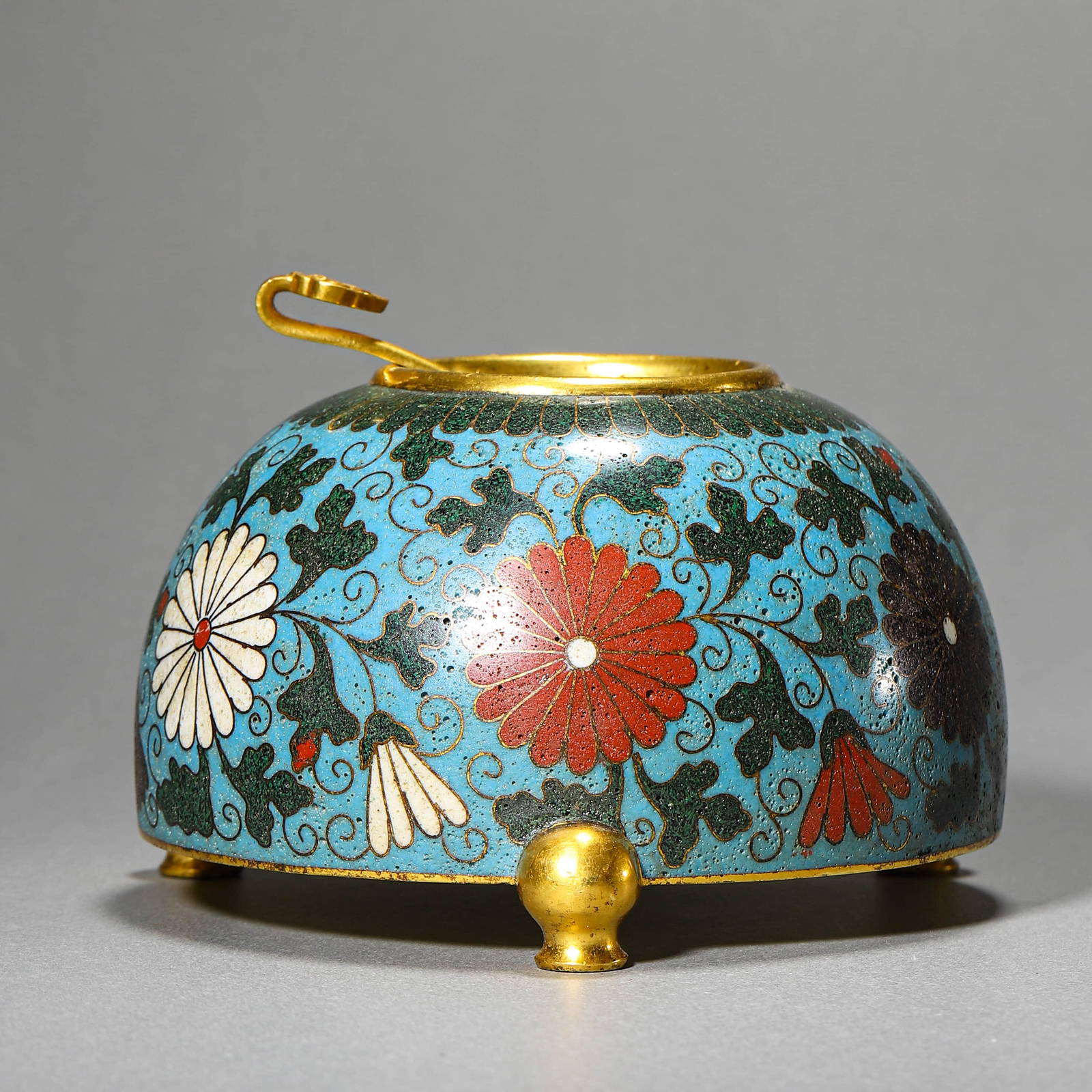 A Chinese Cloisonné Enamel Ink Dropper With Floral Motifs, Marked "da ...