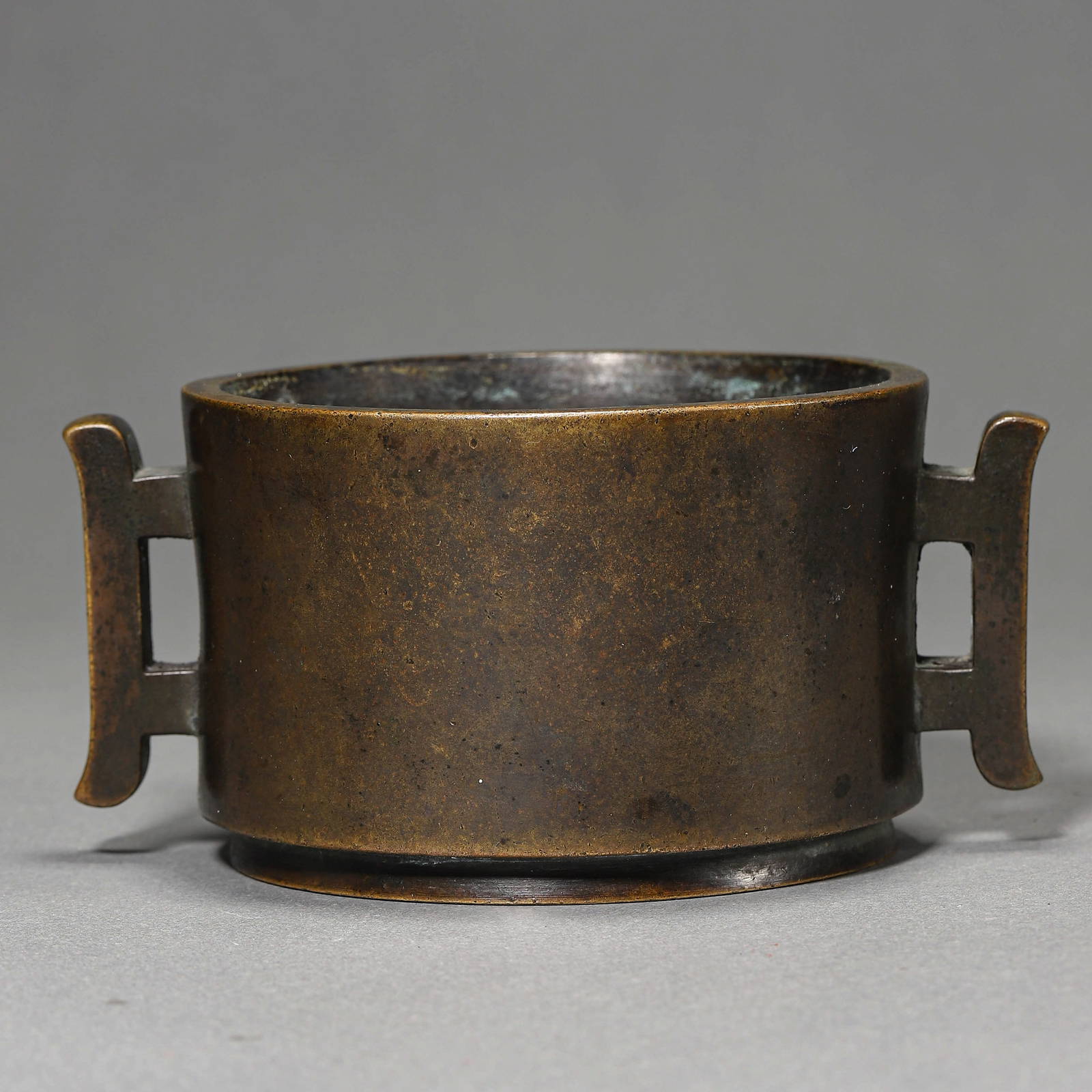 A Chinese Bronze Censer With Spear Handles, Inscribed "yu Tang Qing Wan ...