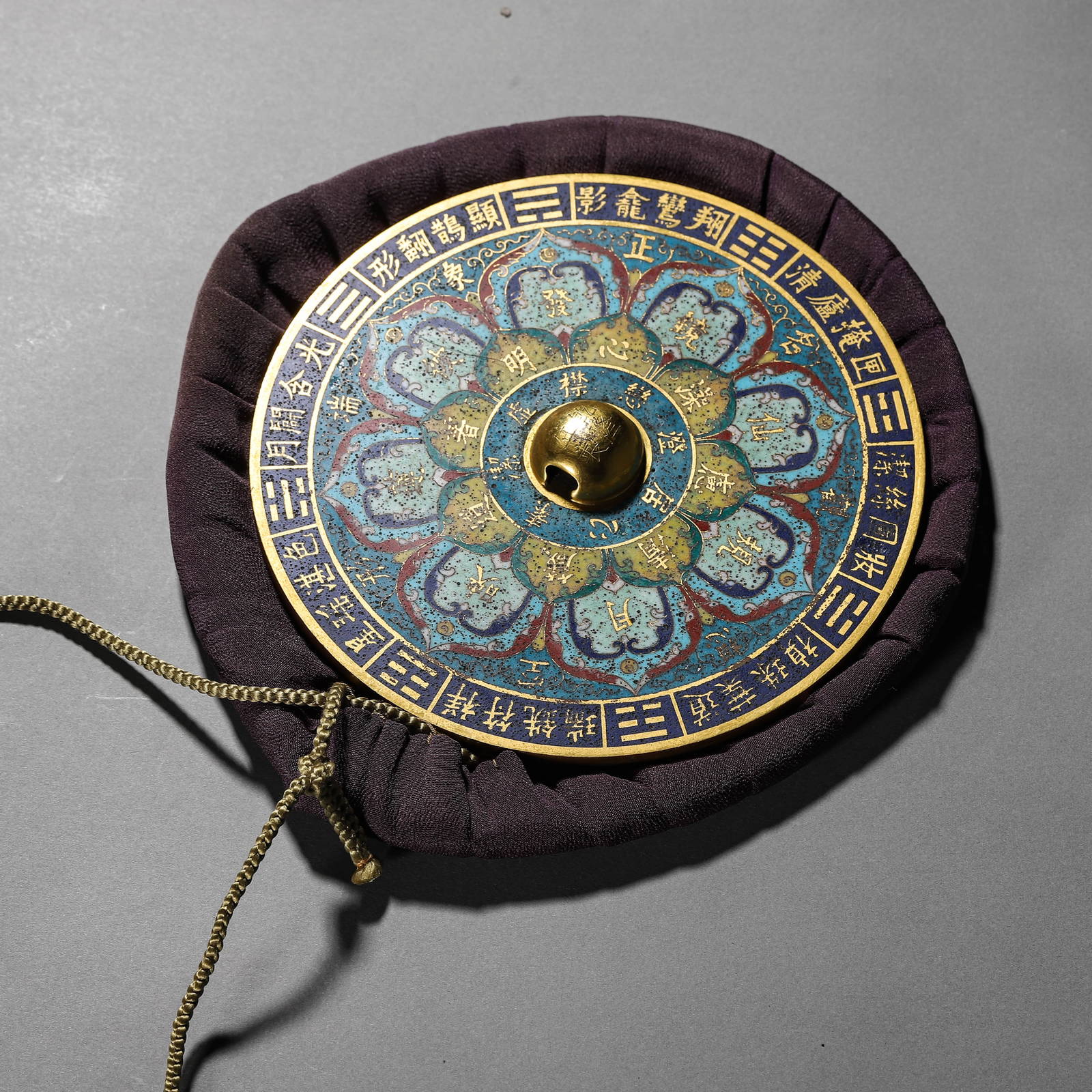 A Chinese Cloisonné Enamel Bagua Pattern Copper Mirror. Auction