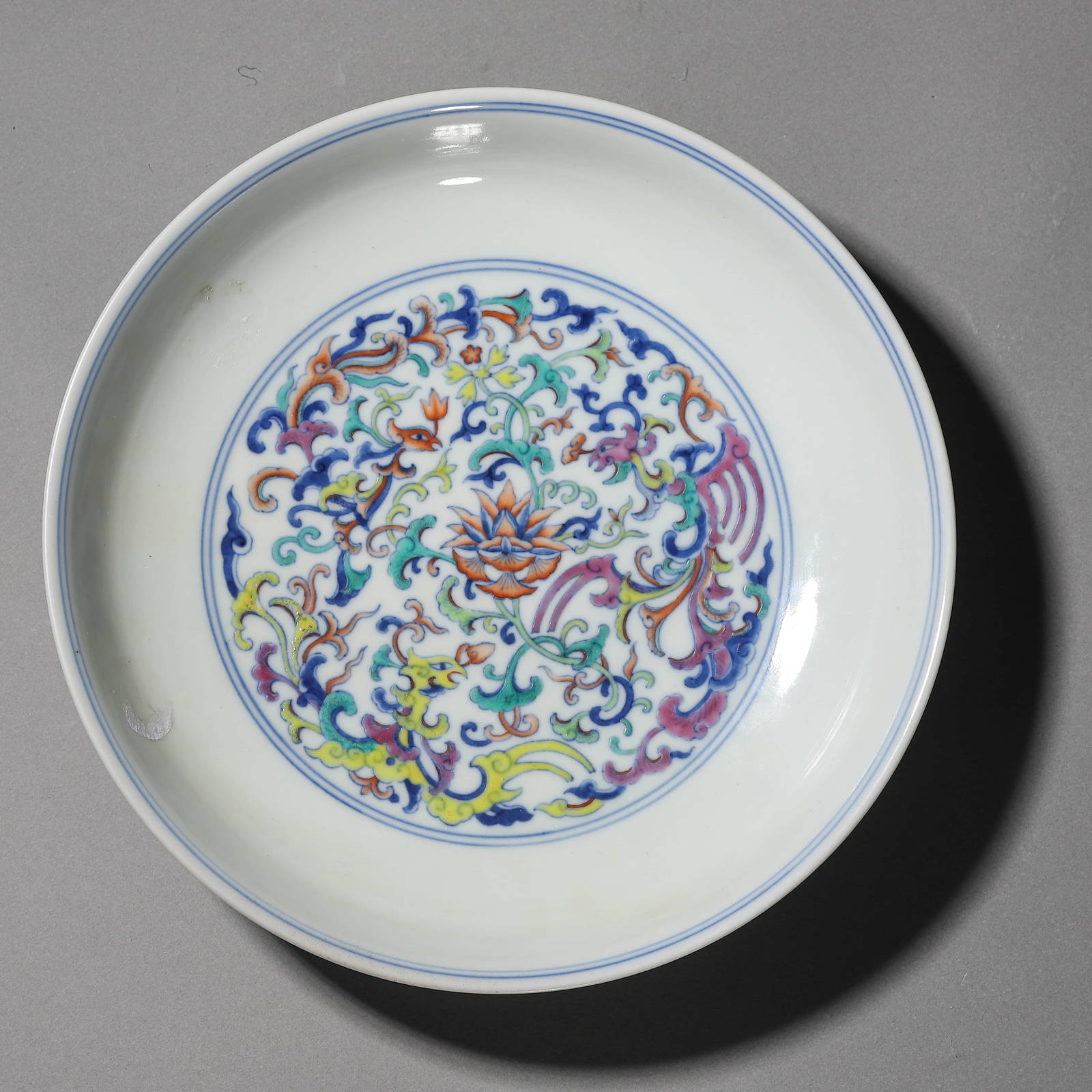 A Chinese Doucai 'phoenix' Dish, Marked "da Qing Qianlong Nian Zhi ...