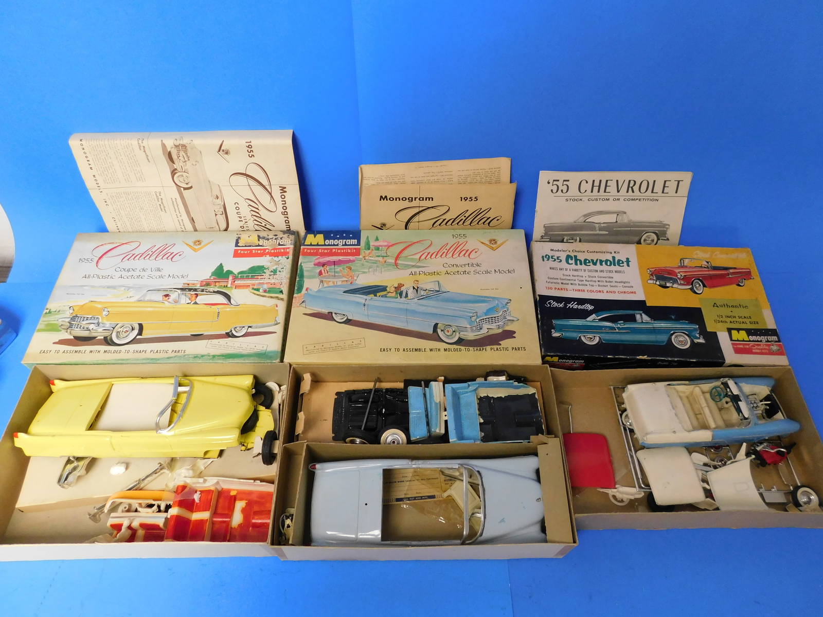 Vintage Monogram Model Kits. Have Been Started. 55 Chevrolet, 55 ...