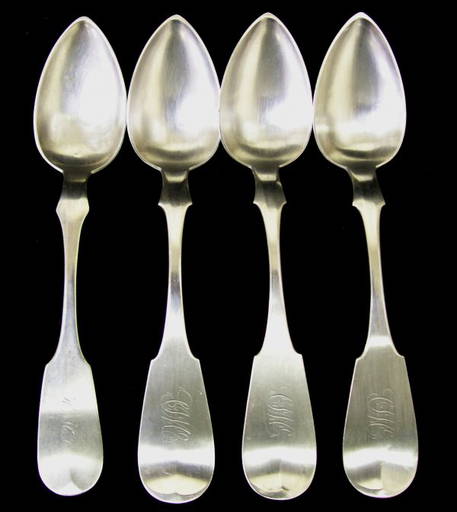 Coin Silver Set Of 4 Antique Spoons