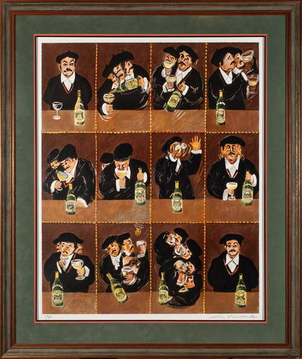 Limited Edition Lithograph By Guy Buffet, The Making Of The Perfect Martini