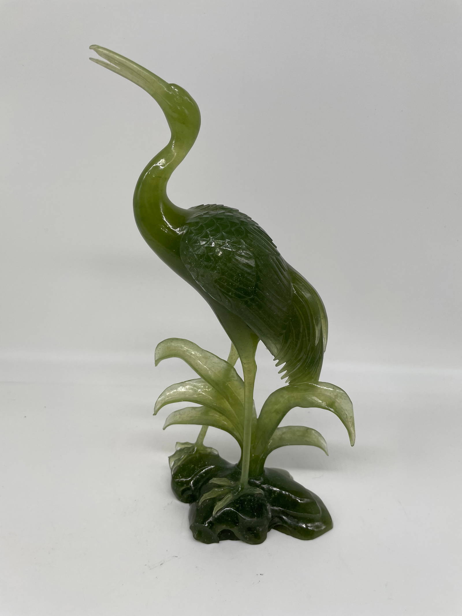 Carved Serpentine/jade Crane Auction