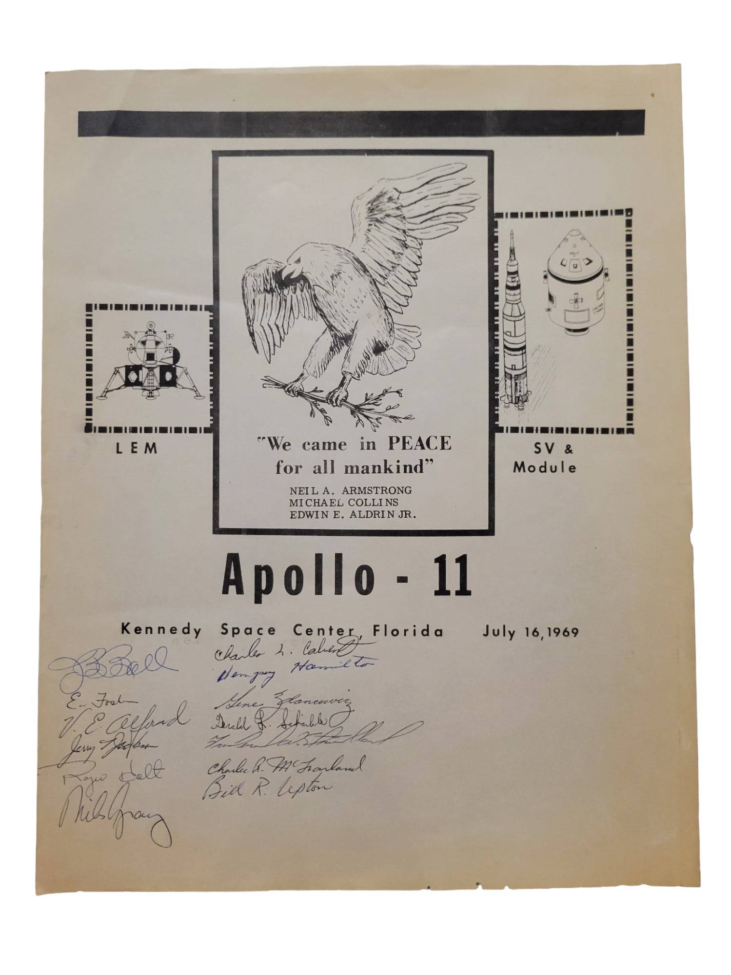 Apollo - 11 Printing With 13 Signatures Auction