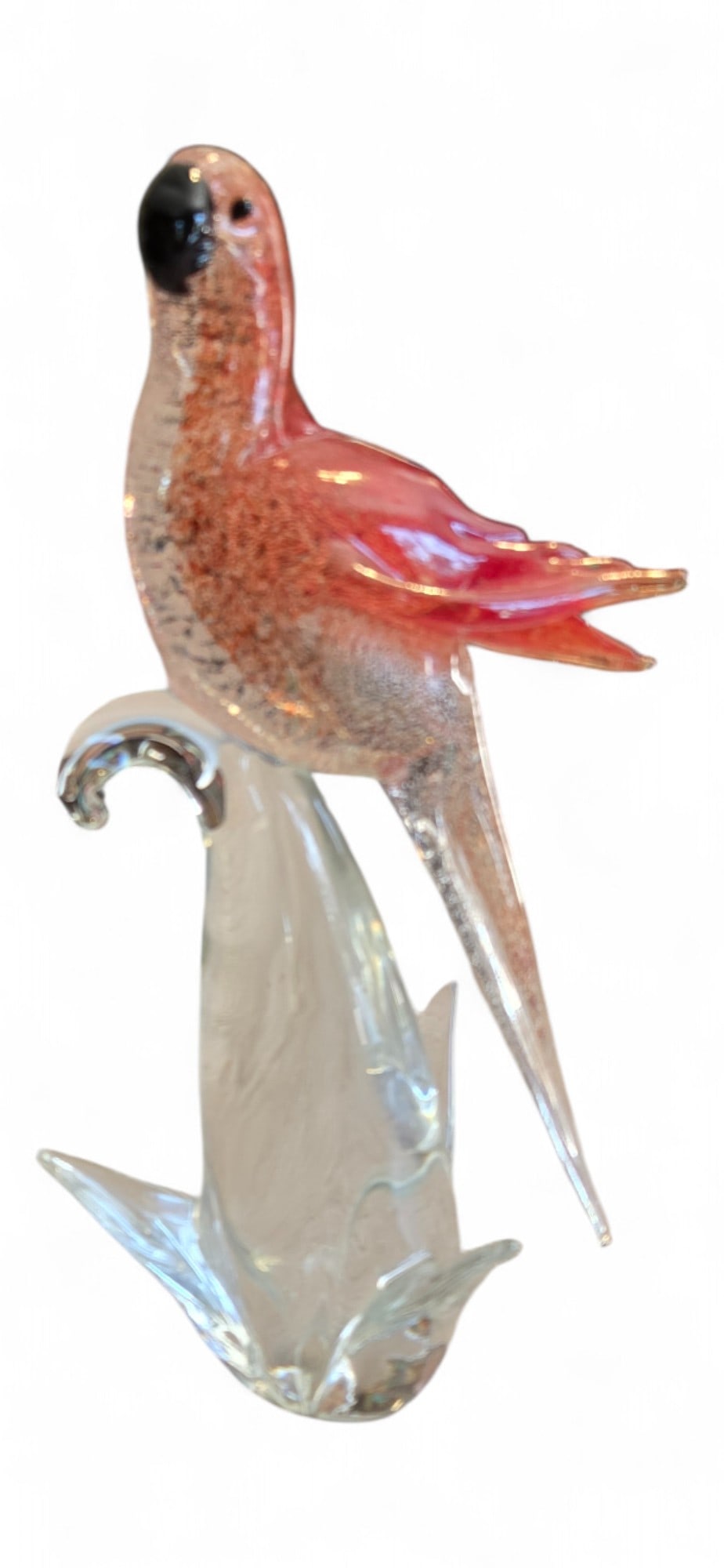 Murano Parrot Art Glass Bird Sculpture Auction
