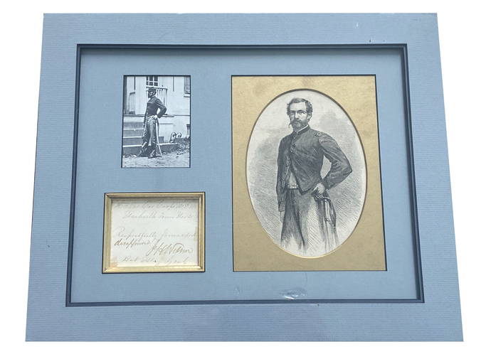 Major General James Harrison Wilson 1837 1925 Signed Cutout In Cardboard Display