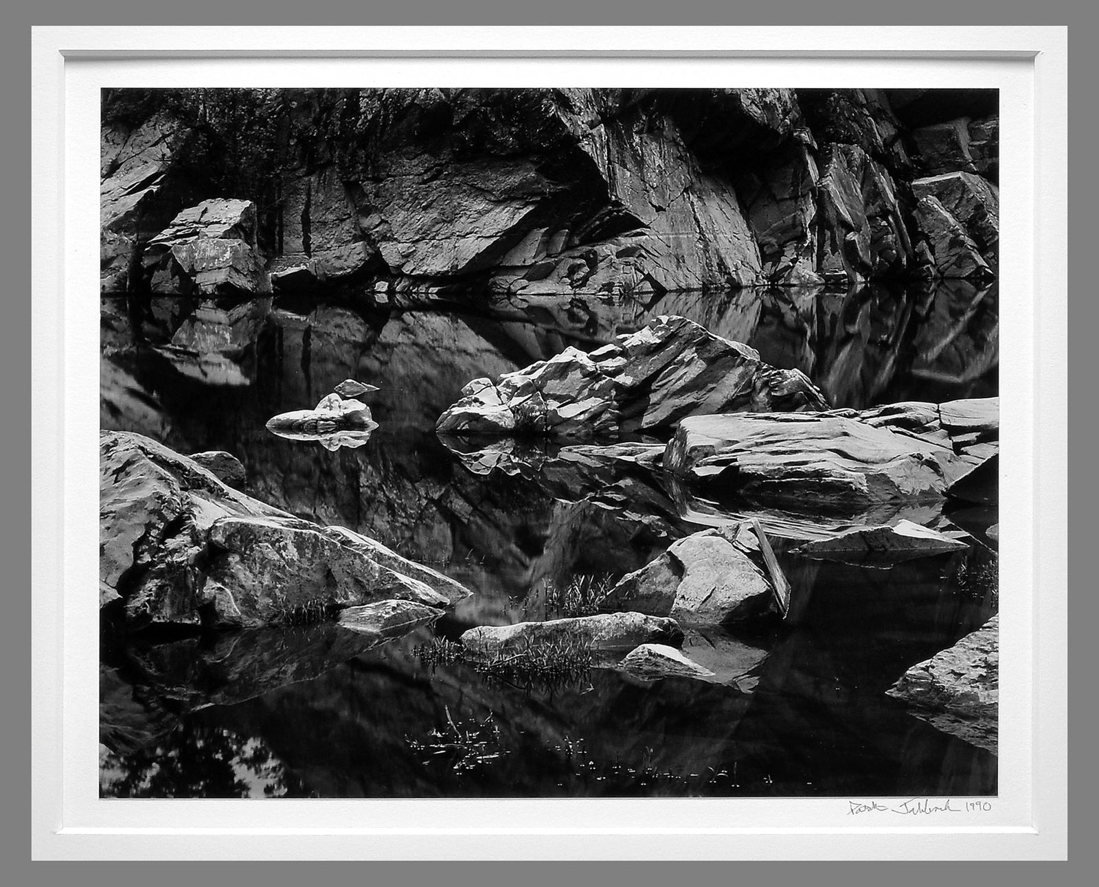 Patrick Jablonski (1963 - ) Signed 1990 Rocks Reflections 8.25"x10 ...
