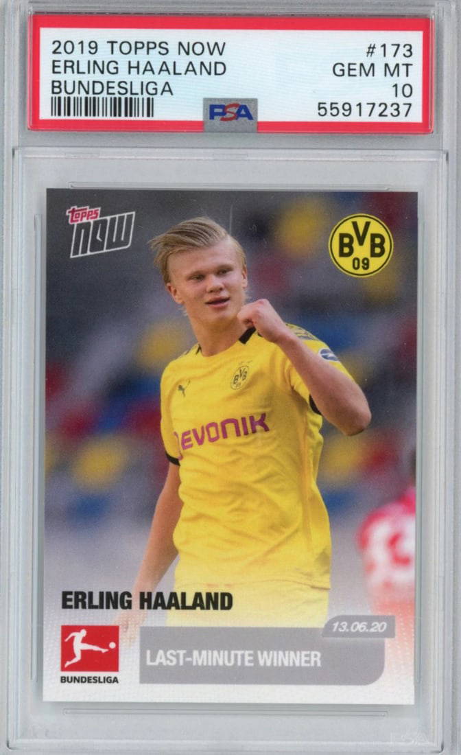 Graded 2019 Topps Now Erling Haaland #173 Bundesliga Rookie Soccer Card ...