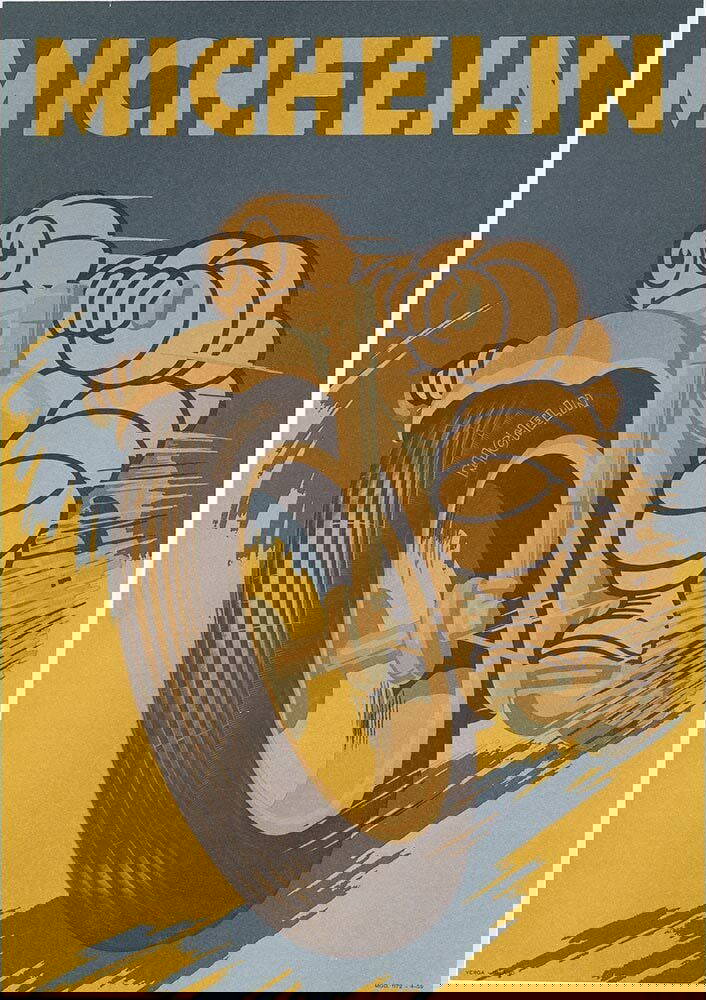 Michelin Bibendum Motorcycle Poster 1959 Original Auction