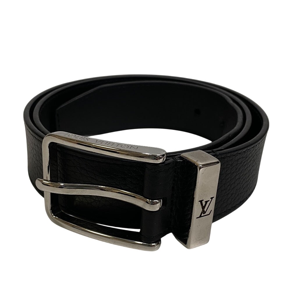 Louis Vuitton Belt M8202u Taiga Black Taiga Ponneuf 35mm Mens Jj3293 ...