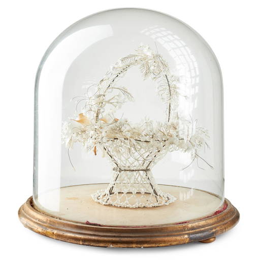 Y French Shell And Wire Basket Display 19th Century