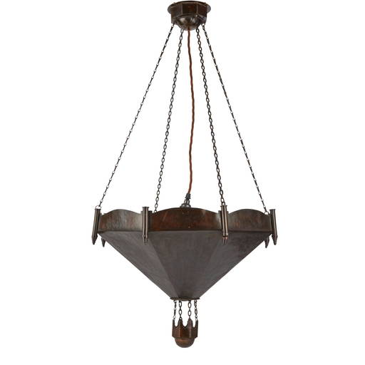 MANNER OF SCOTTISH GUILD OF HANDICRAFT ARTS & CRAFTS CEILING LIGHT ...