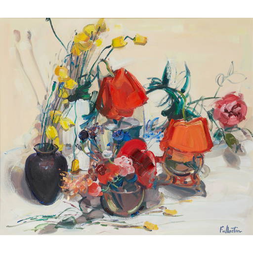 Â§ JAMES FULLARTON (SCOTTISH 1946-) STILL LIFE WITH WELSH POPPIES ...