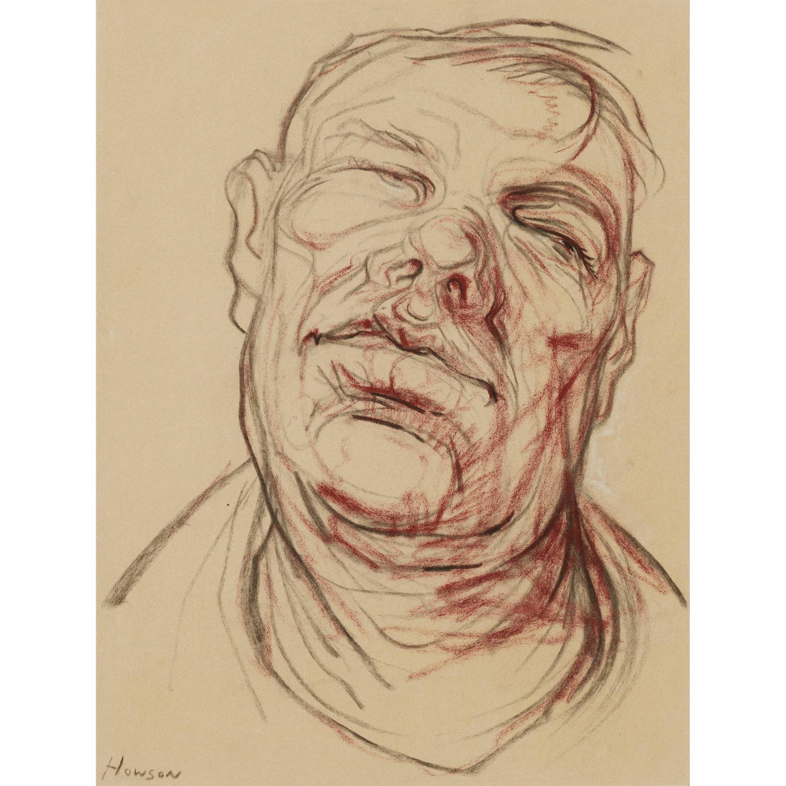 § PETER HOWSON O.B.E. (SCOTTISH 1958-) HEAD STUDY (#0091) on Apr 04 ...