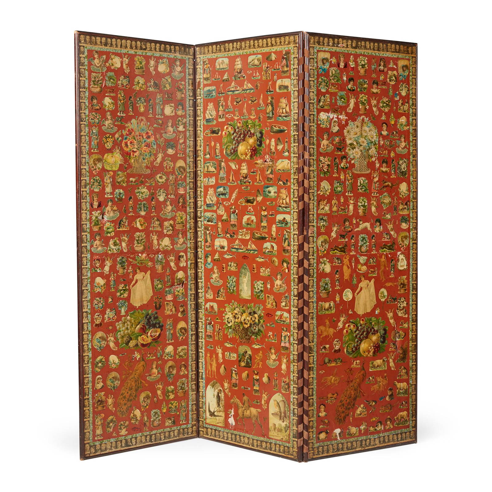 Victorian Scrap Screen Circa 1900 Auction