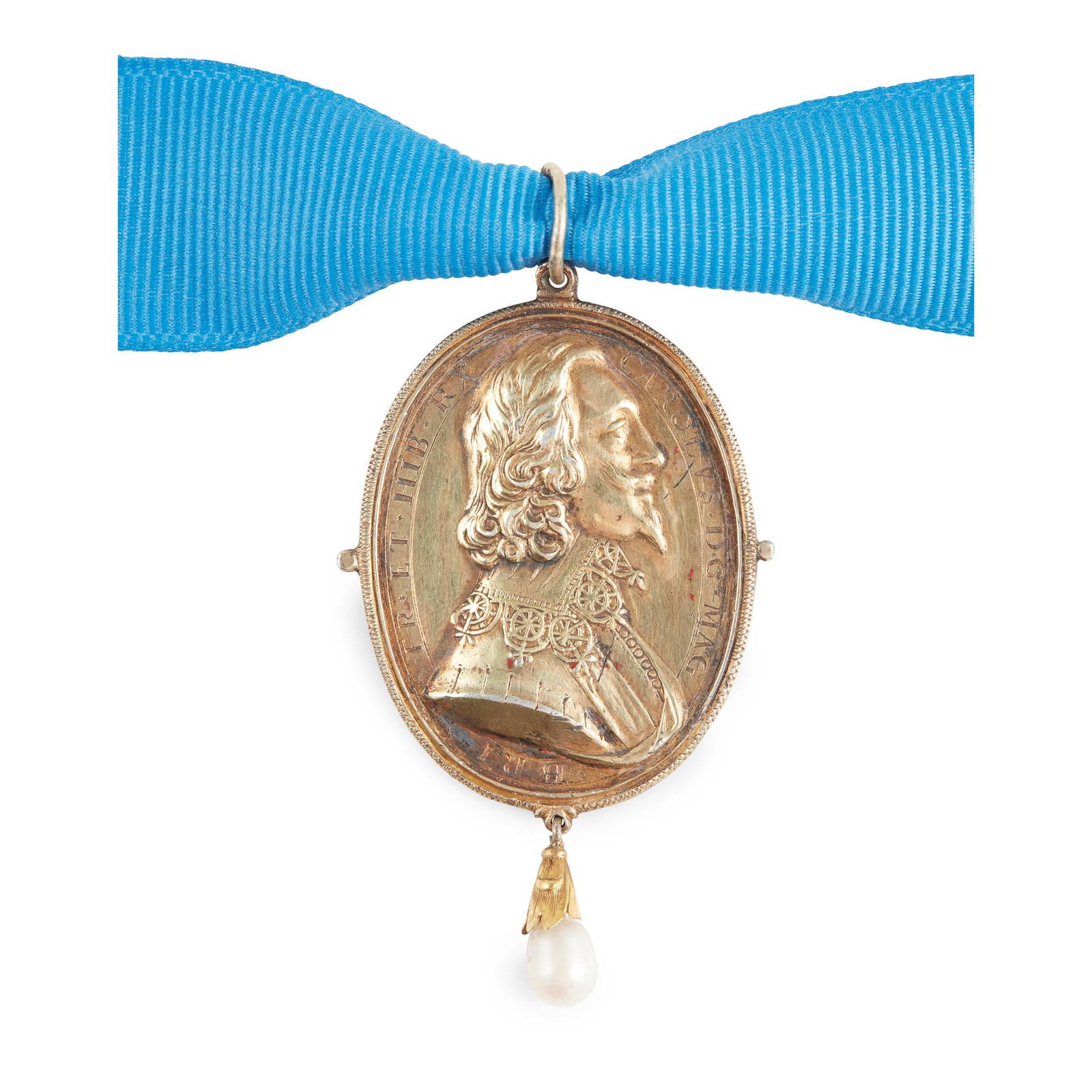 A Fine Mid-17th Century Silver Gilt Pearl Set Royalist Badge Thomas ...