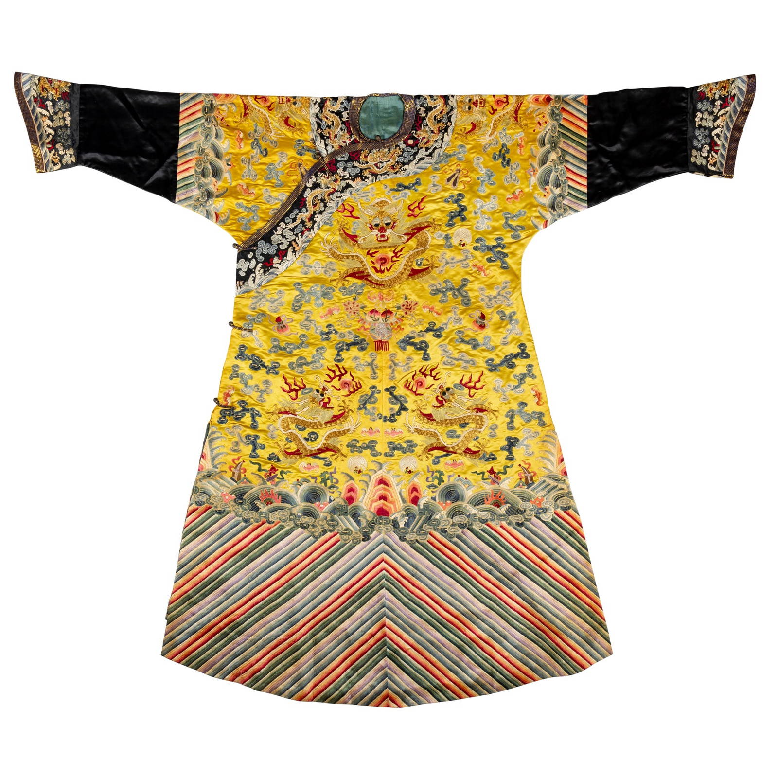 Yellow-ground 'dragon' Robe, Jifu Qing Dynasty, 19th Century Auction