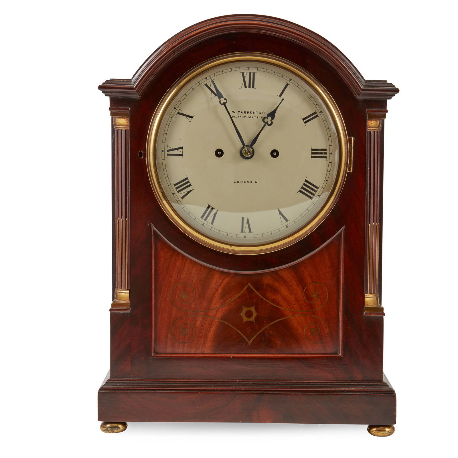 English Mahogany Bracket Clock, By Carpenter, London Auction