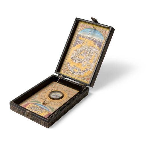 A Boxed Ottoman Mecca Compass And Qibla Indicator