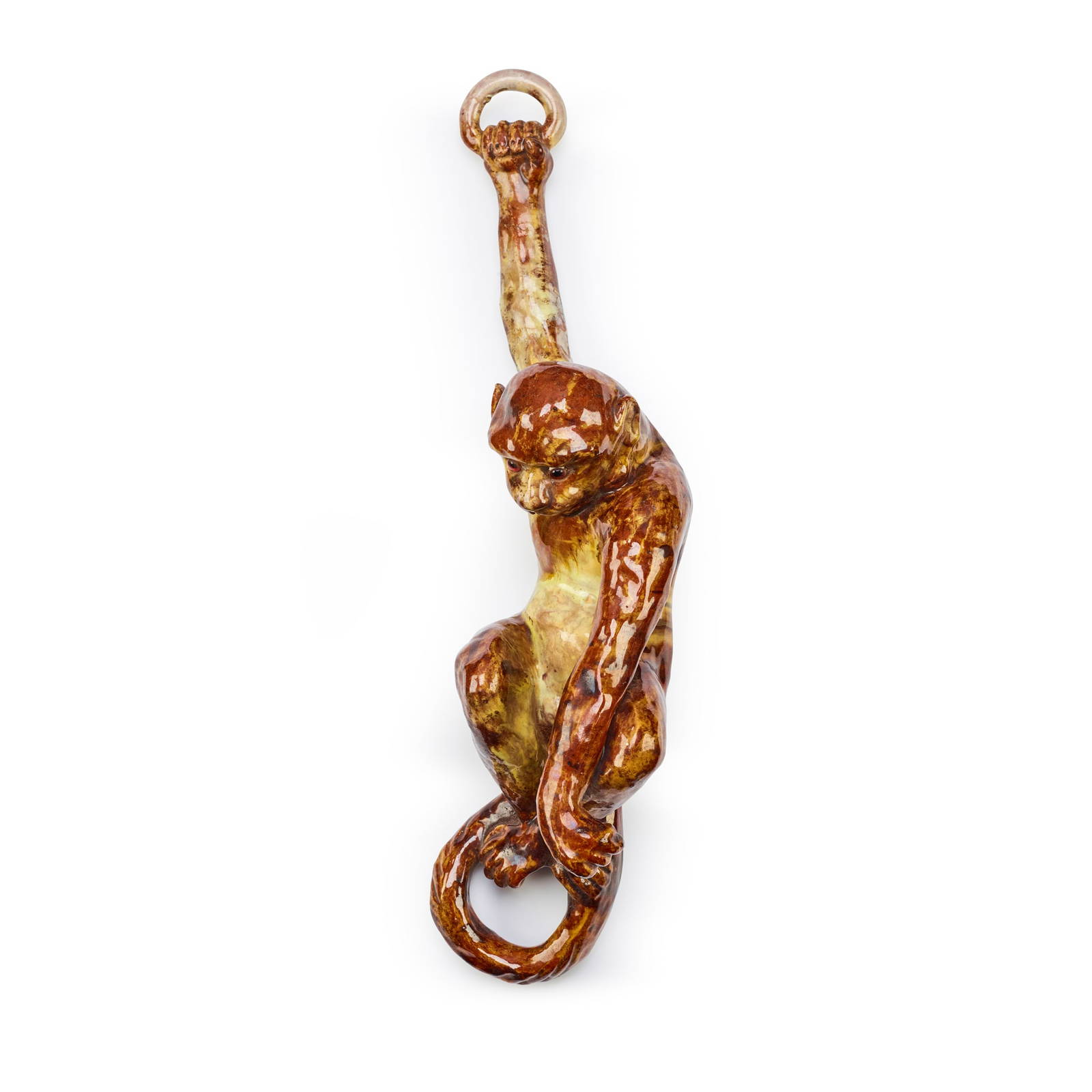 Polychrome Glazed Earthenware Hanging Monkey Figure Attributed To Emile ...