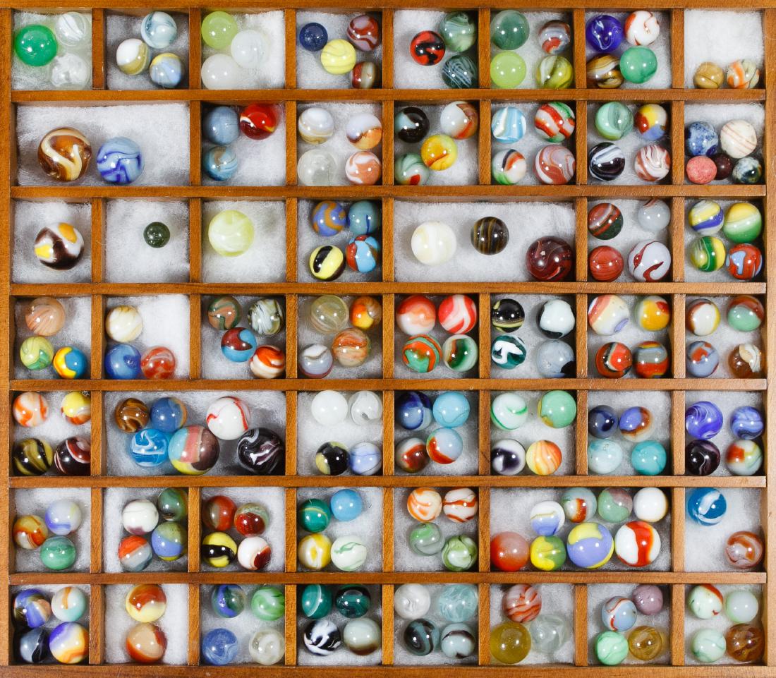 Marble Assortment in Display Case