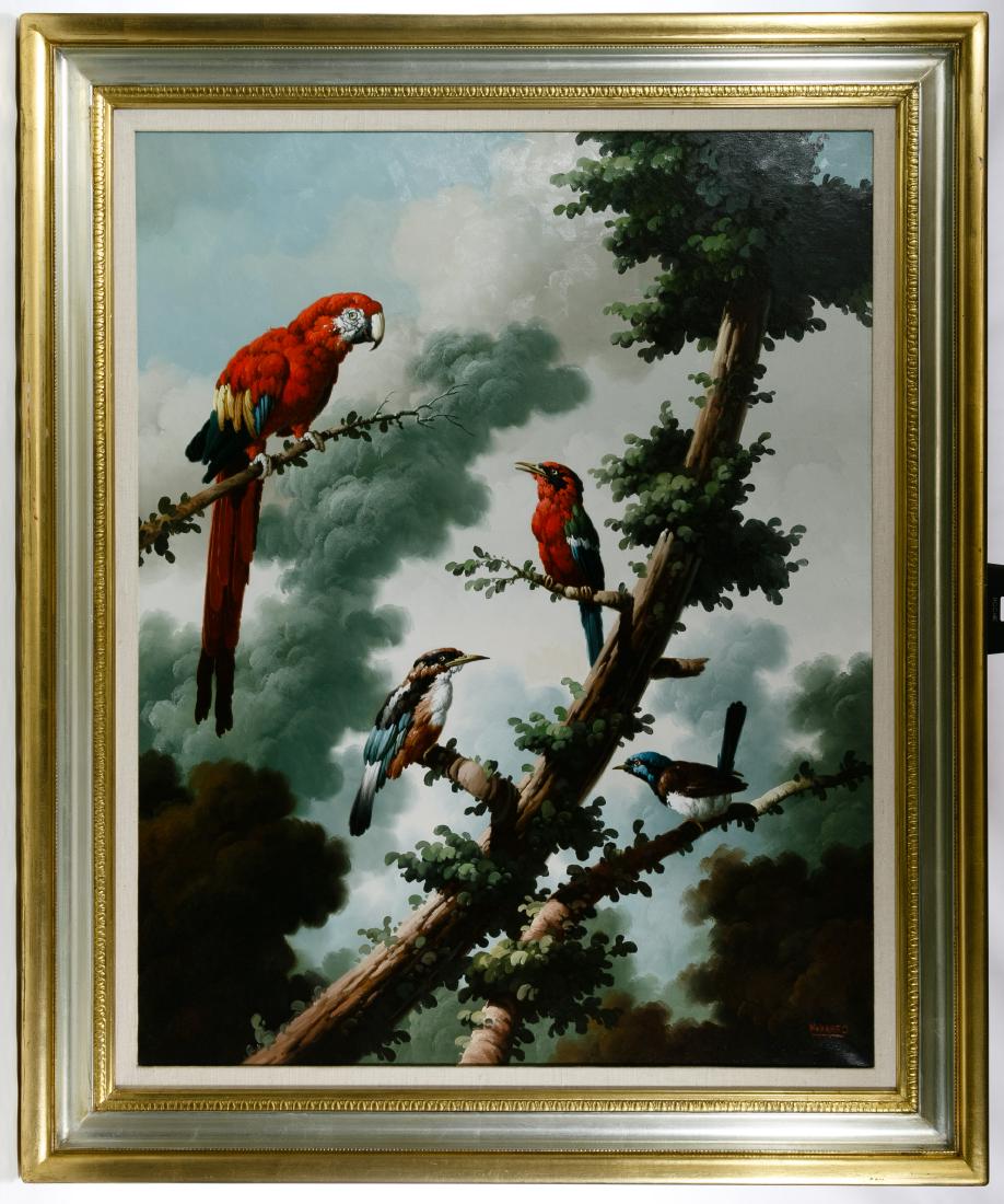 Manuel Navarro (Spanish, 1936-2002) 'Birds on Branches'