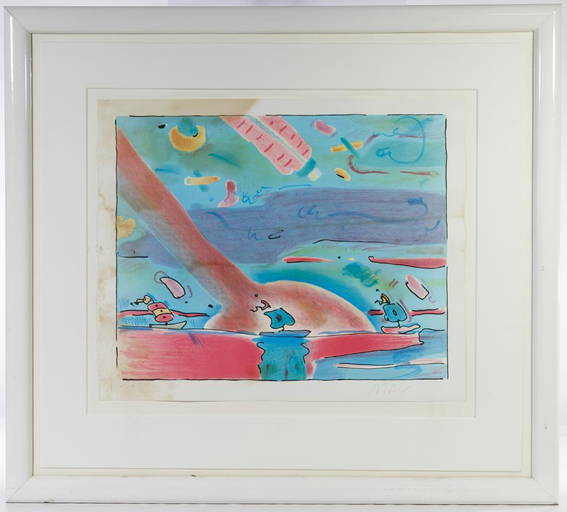 Peter Max (american, B.1937) 'sailboats' Lithograph