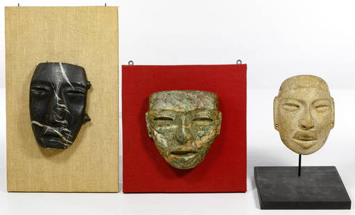 Pre Columbian Teotihuacan Style Stone Mask. 20th C