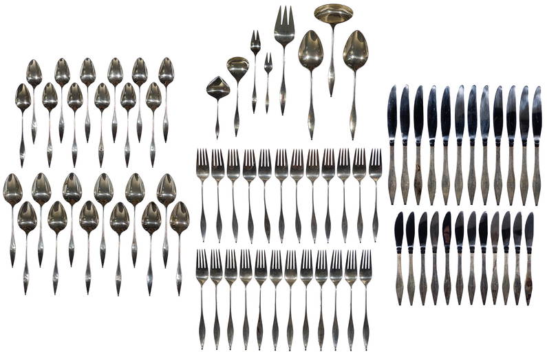 John Prip For Reed & Barton 'lark' Sterling Silver Flatware Service